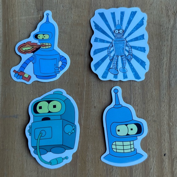 Office | 4 Pack Waterproof Futurama Bender Stickers High Quality ...